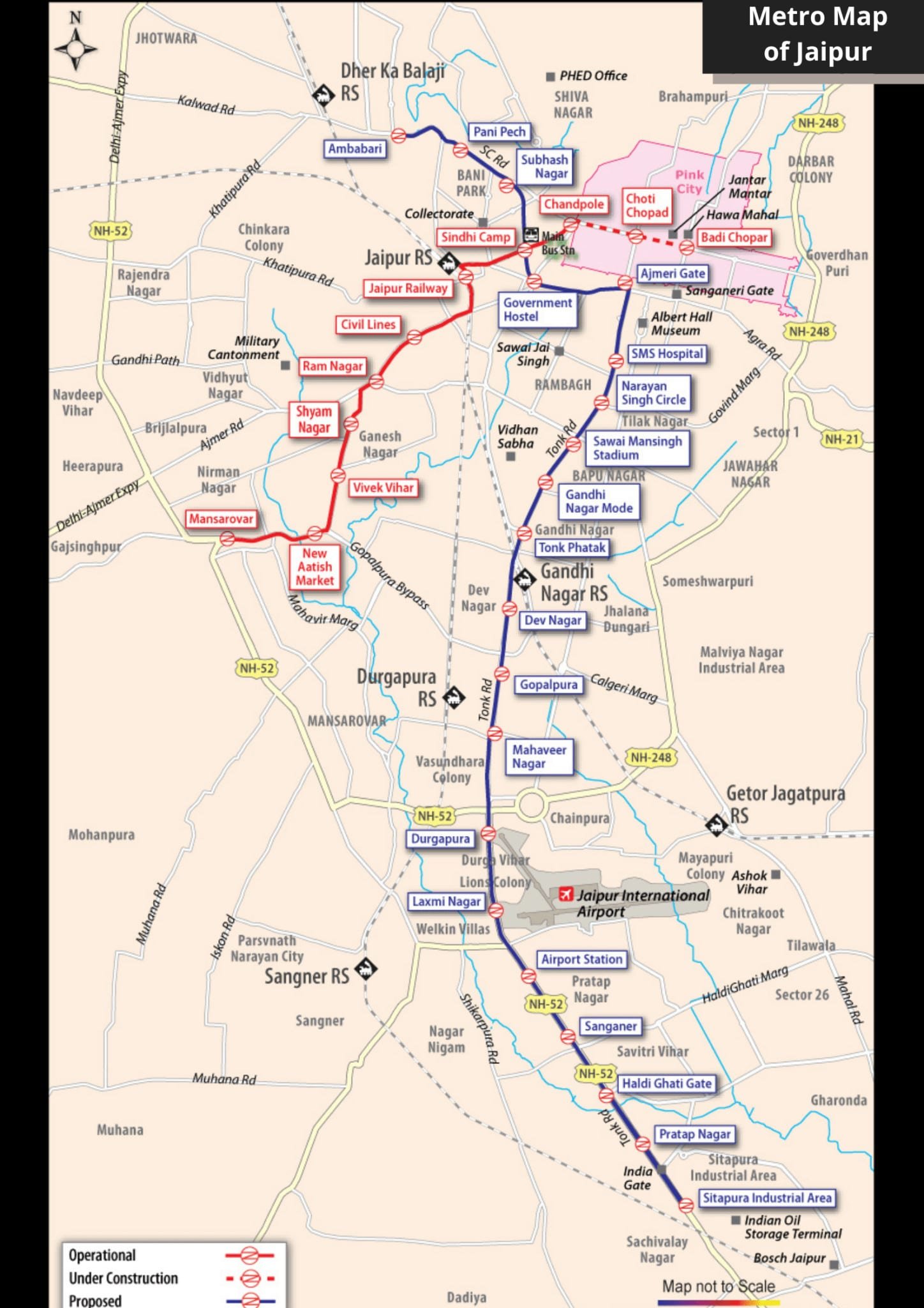 Metro Map Of Jaipur Best Guide- Jaipur Metro Timings, Fare, Jaipur ...